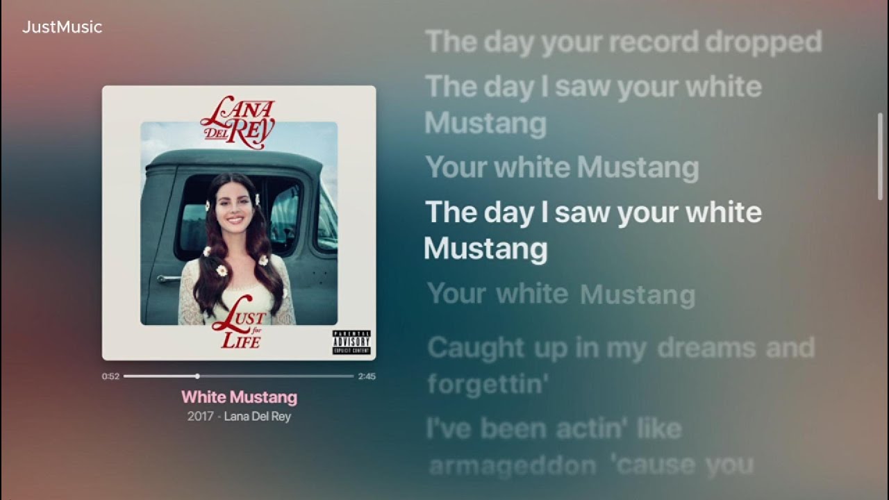 White Mustang - Lana Del Rey (Lyrics Video) - YouTube