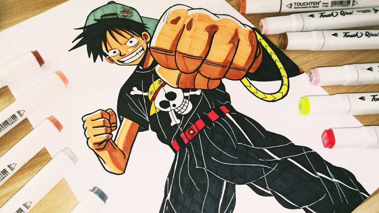 Drawing Monkey D. Luffy - One Piece | How To Draw | Easy Anime Drawing ...