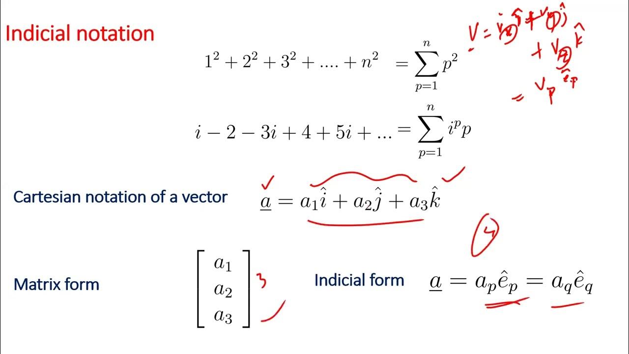 Part I: Lec 2 Indicial notation - YouTube