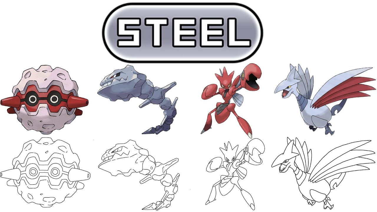 Drawing All STEEL TYPE Pokemon From Gen 2 | Pokemon Sorted By Types ...