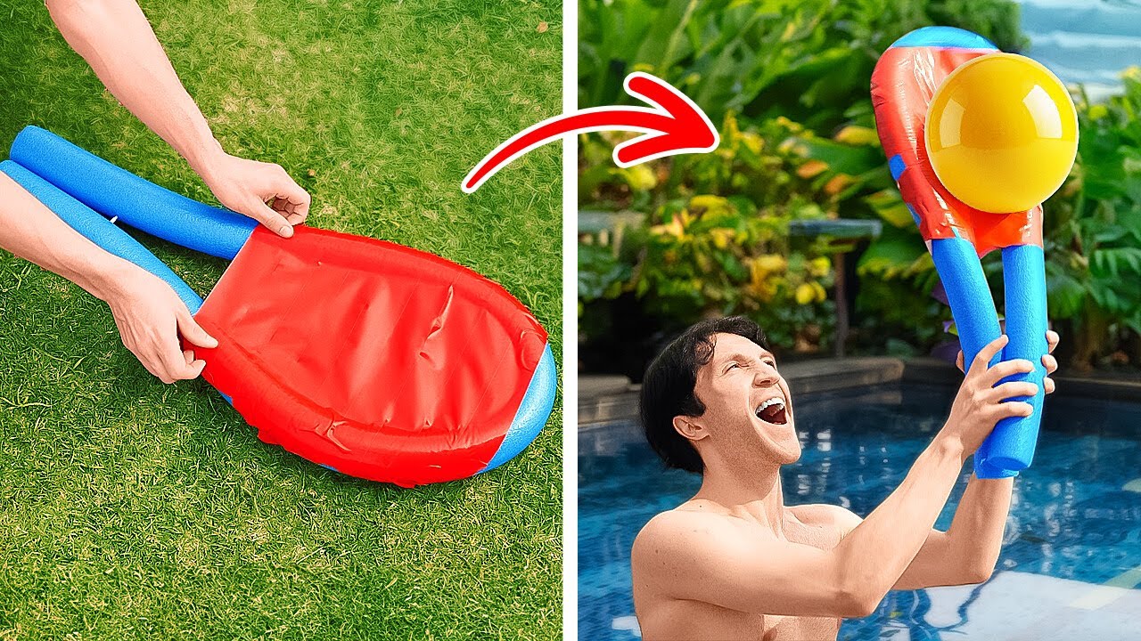 24 HOURS IN THE POOL?! Try These Crazy Pool Hacks Summer & Survival ...