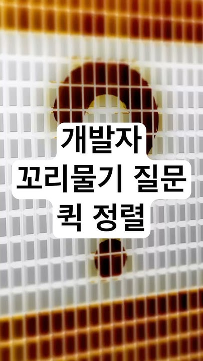 개발자 기술 면접을 위한 꼬리물기 질문 퀵 정렬quick Sort 개발자 기술면접 Coding