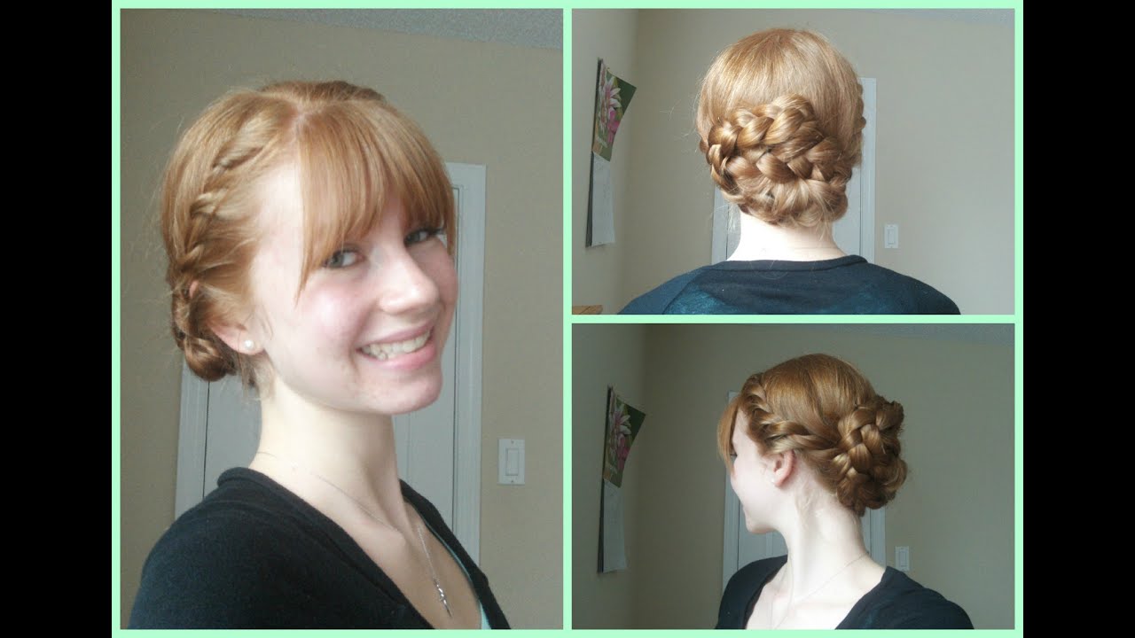 Spring Updo! Side Twists into Braided Updo! ♥ - YouTube