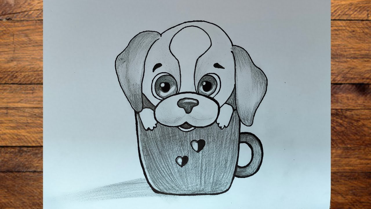 how to draw a cute dog step by step || easy drawing for beginners ...