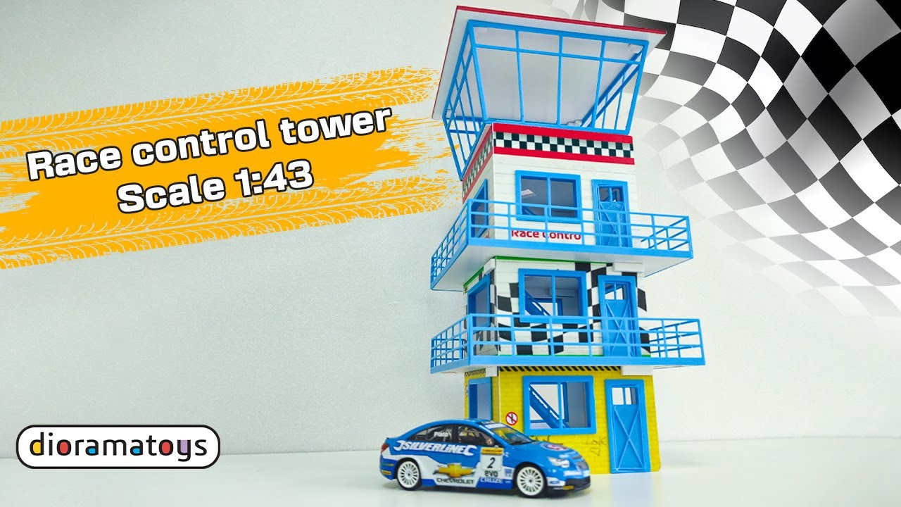 Race control tower Rally diorama parts Race track miniature model Scale ...