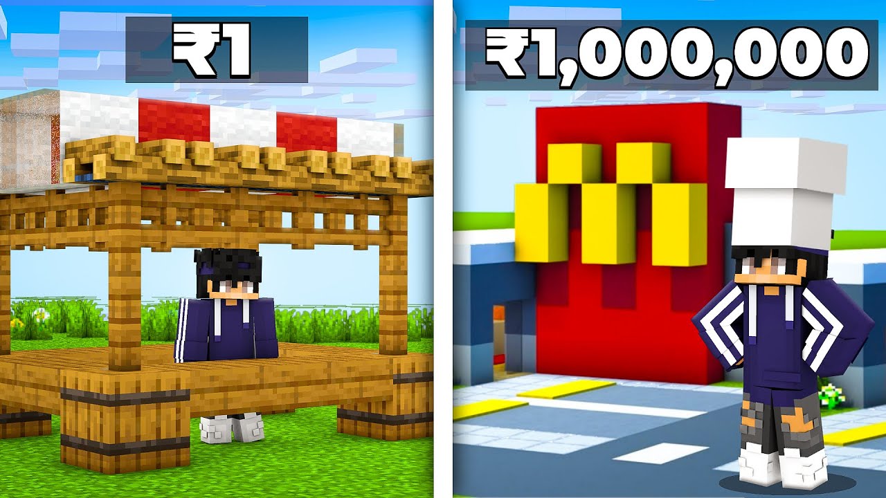 Turning ₹1 Restaurant to ₹1,000,000 RESTAURANT in Minecraft! - YouTube