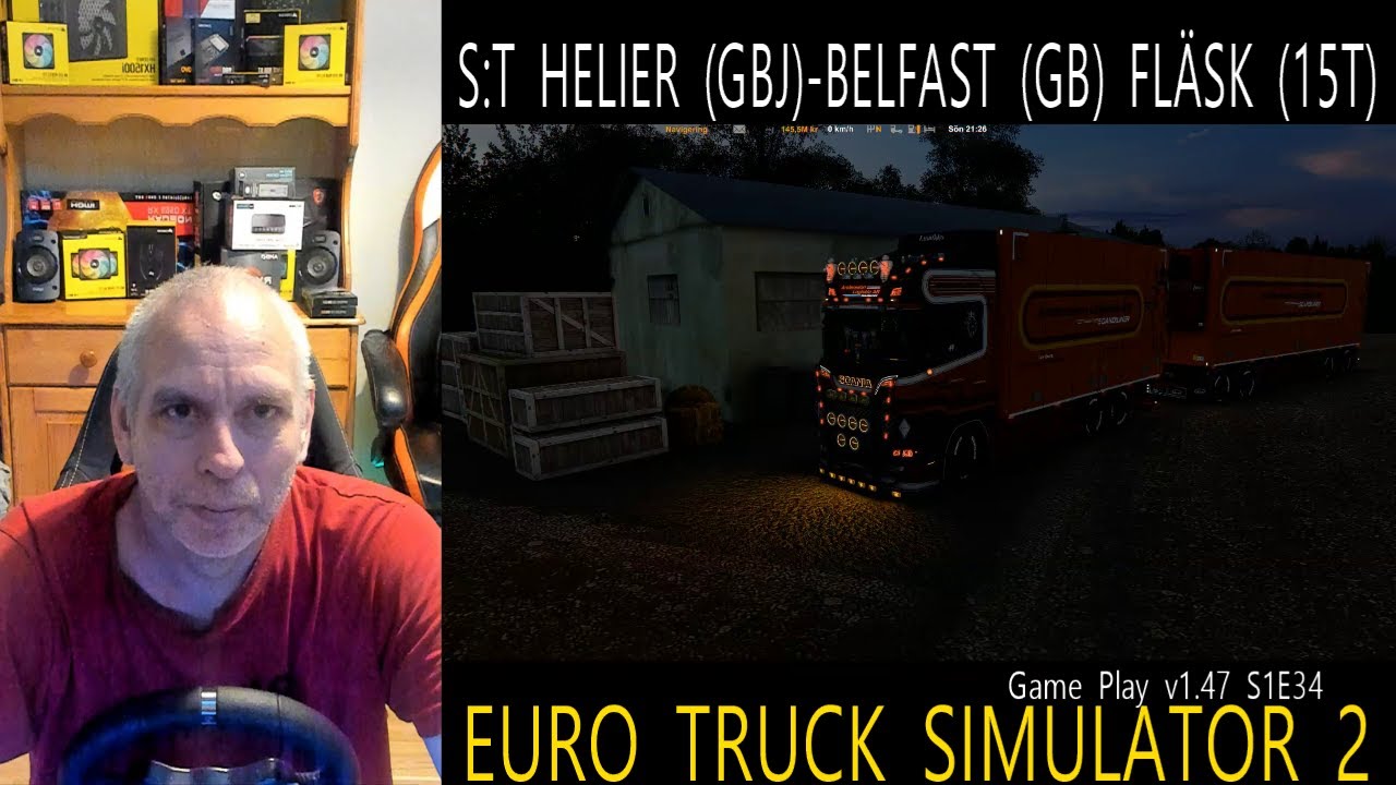S:T HELIER (GBJ)-BELFAST (GB) FLÄSK (15T) I 4K UHD I Euro Truck ...