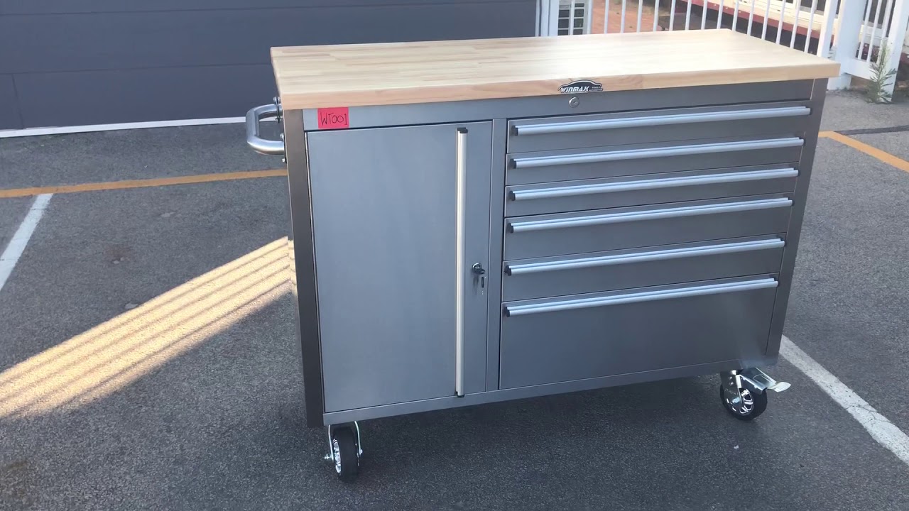 1 x NEW 48" Stainless Steel Tool Cabinet Workbench w/ 6 Drawers (NEW in ...