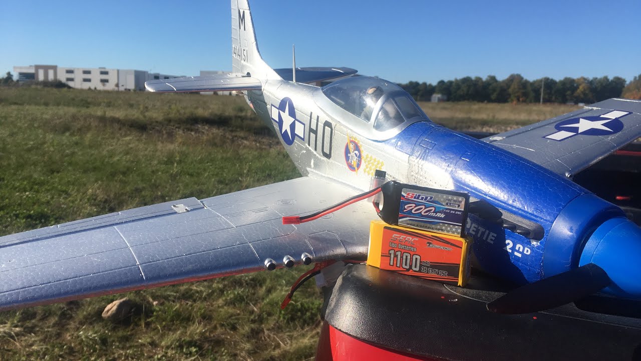 FMS mini mustang 2s & 3s flight - YouTube