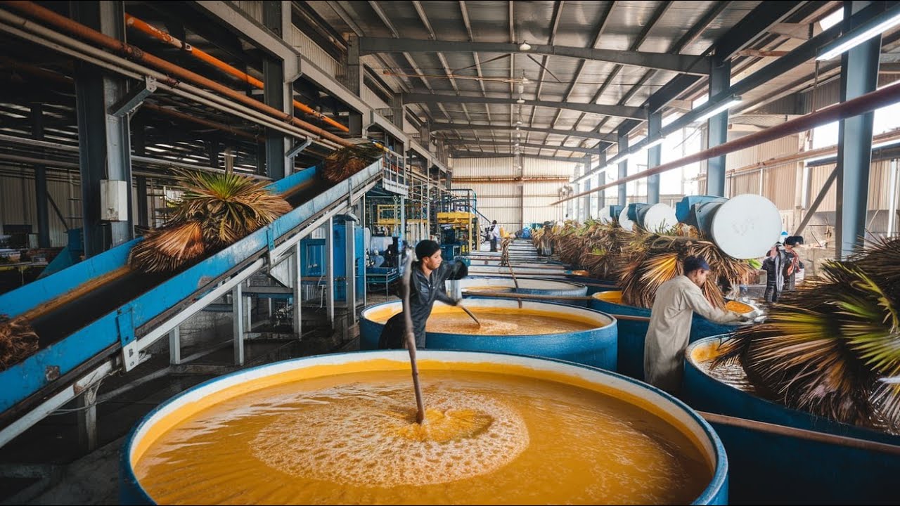 How Palm Oil Is Made In Factory | Palm Harvesting & Processing ...