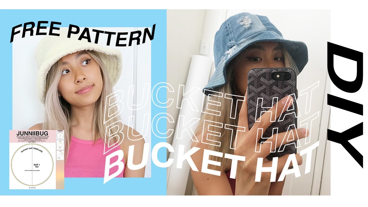 DIY DENIM & SHERPA BUCKET HAT // FREE PATTERN - YouTube