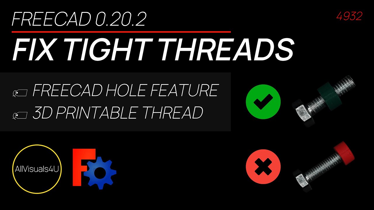 How To Fix Tight 3D Printed Threads Hole Clearance FreeCAD Thread How To Fix Tight 3D Printed Threads Hole Clearance FreeCAD Thread