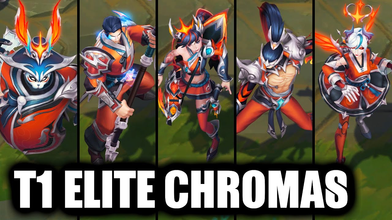All T1 Skins Exclusive Elite Chromas (League of Legends) - YouTube