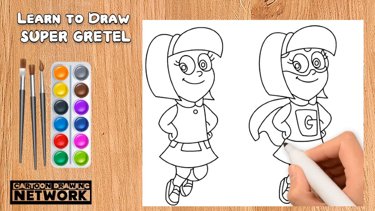 Learn How to Draw GRETEL 🙂 from HAMSTER & GRETEL Cartoon - YouTube