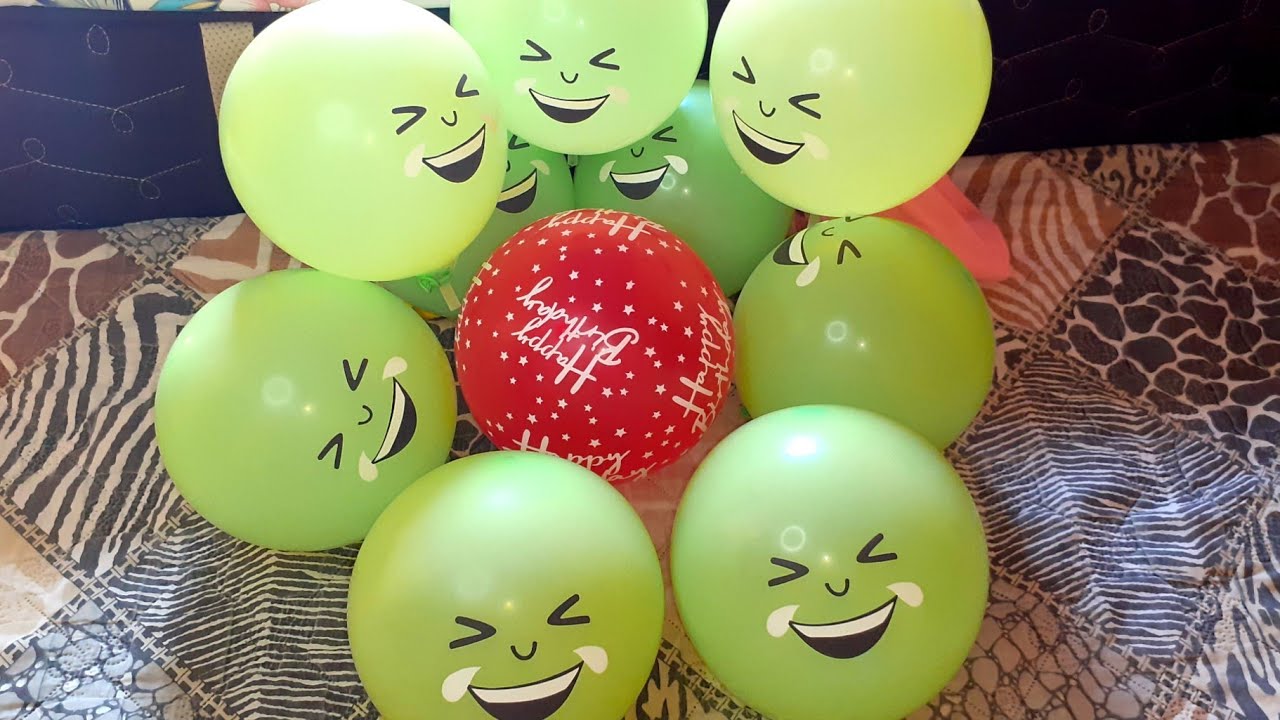 Meniup Balon Warna Warni ,Balon Hijau, Balon Ulangtahun,Popping Balon ...