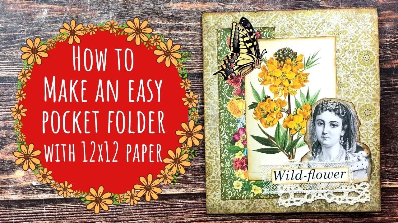How to Make a Pocket Folder Using 12x12 Paper/Inspired by ...