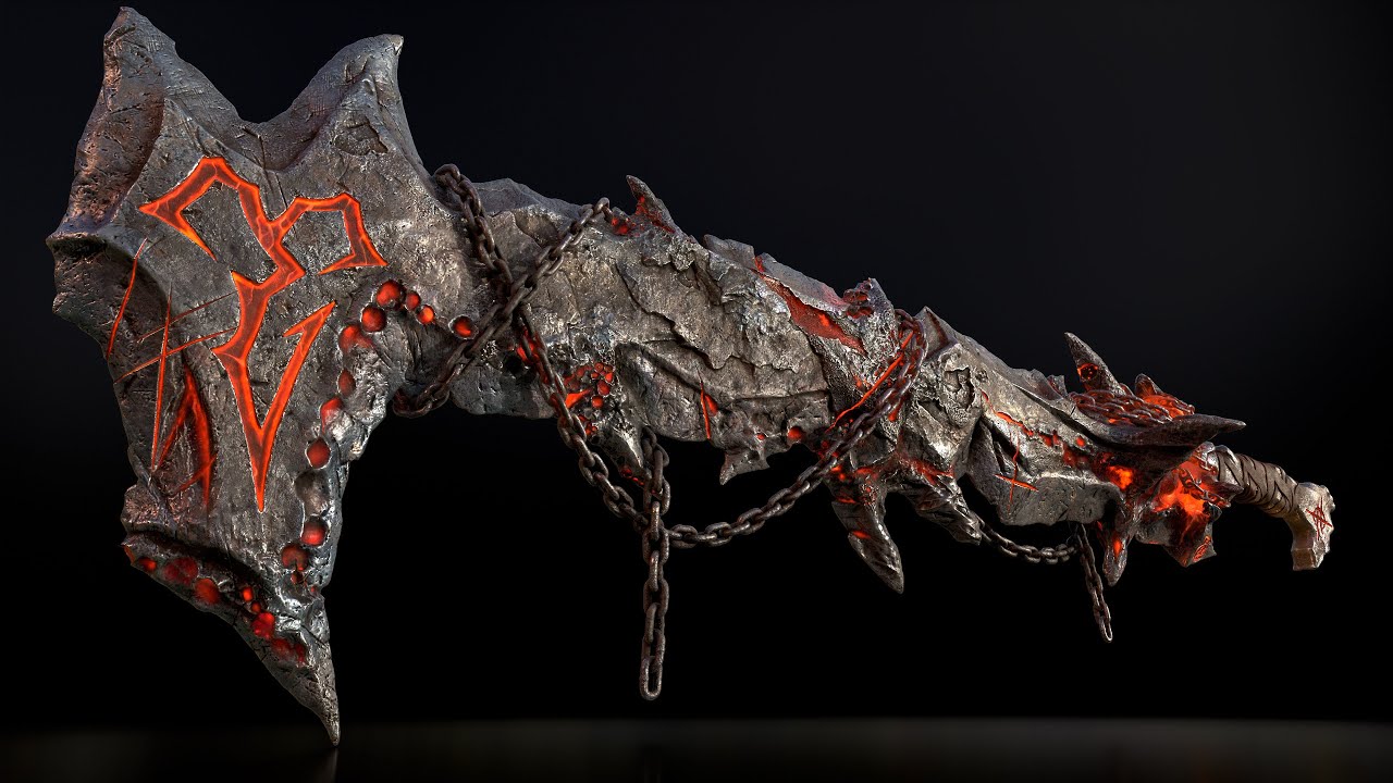 Orc magic sword Substance texturing - YouTube