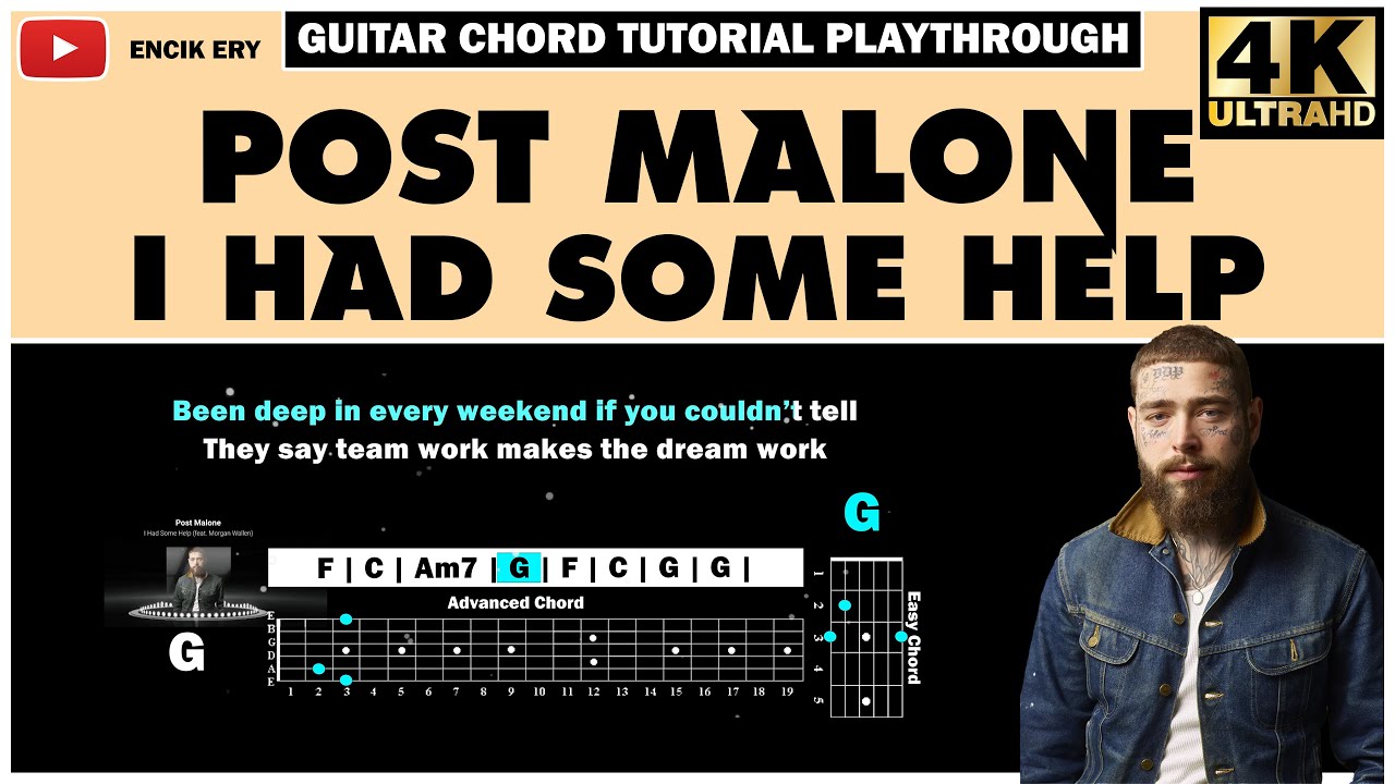 Post Malone - I Had Some Help [ Acoustic Version ] ( Guitar Chord ...