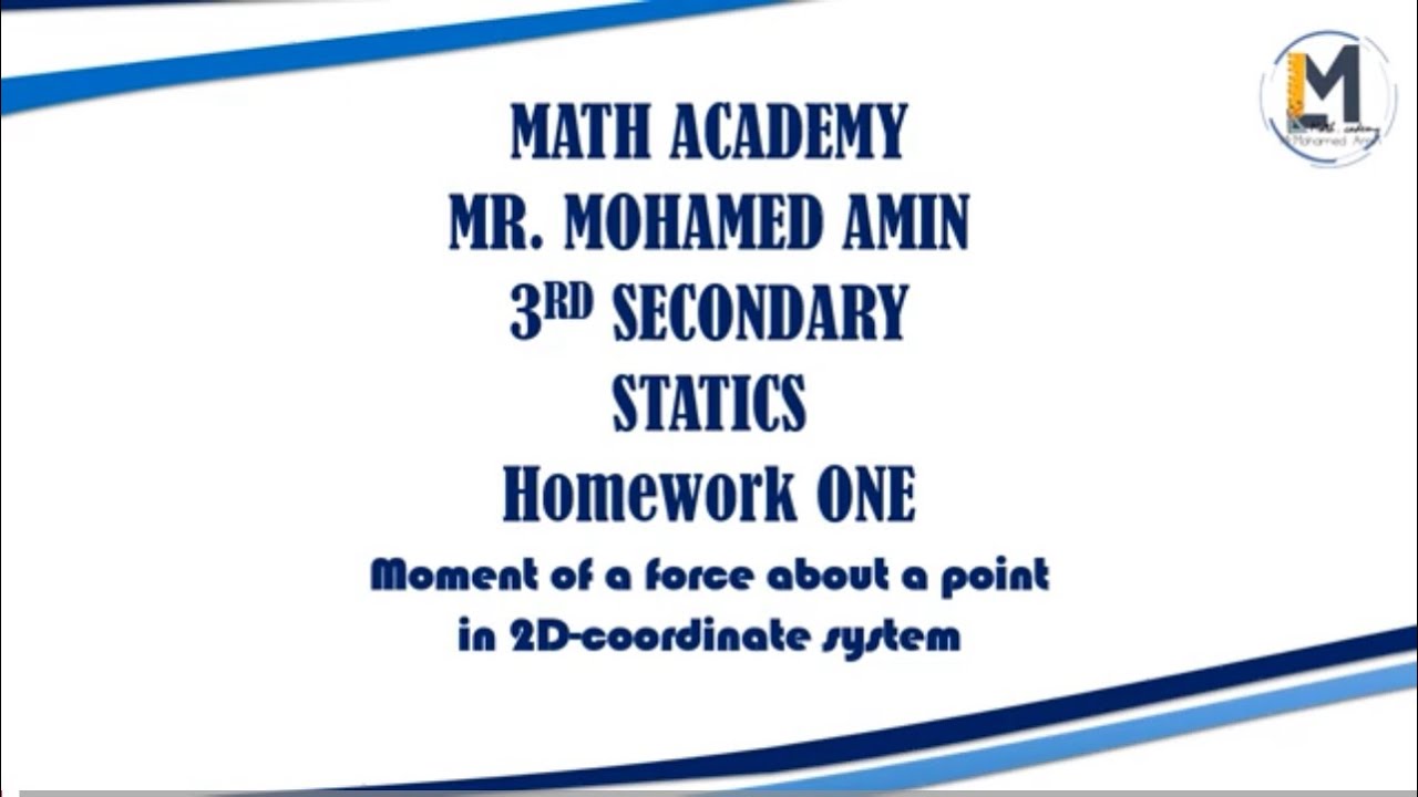 H.W statics ( 3rd sec ) moment of force at point - YouTube