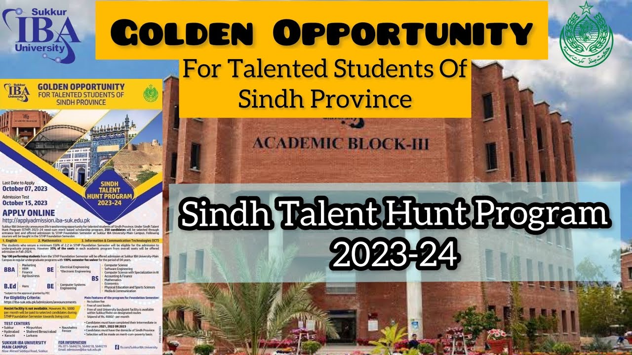 Sindh Talent Hunt Program (2023-24) | Scholarship For Students Of Sindh ...