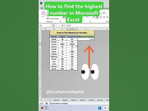 How to find the biggest number in Microsoft Excel #exceltips #exceltricks #excelvideos #trending ...