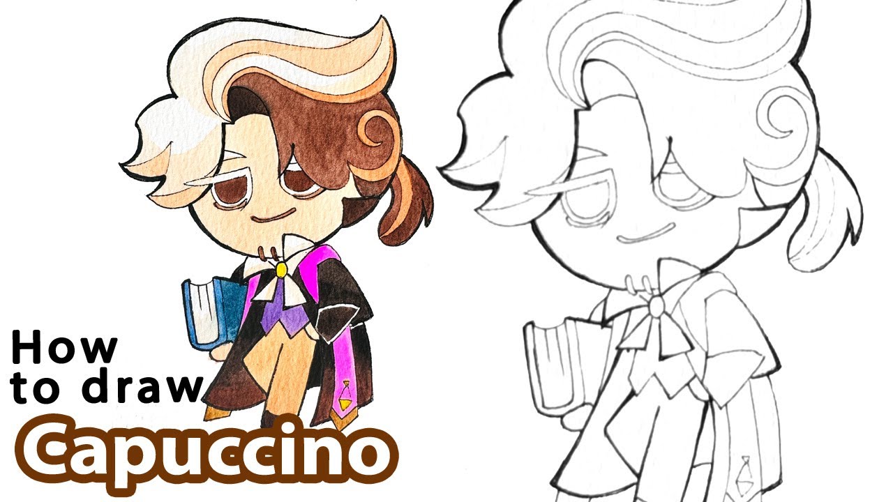 How to draw Capuccino Cookie from Cookie Run Ovenbreak - YouTube