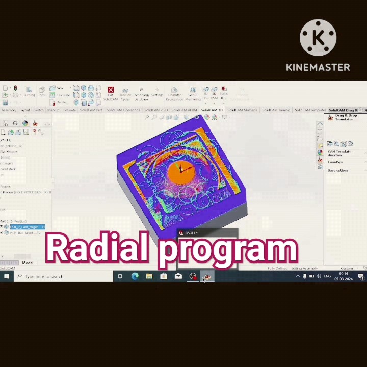 3D HSM radial program kaise banate h || finish operation program like ...