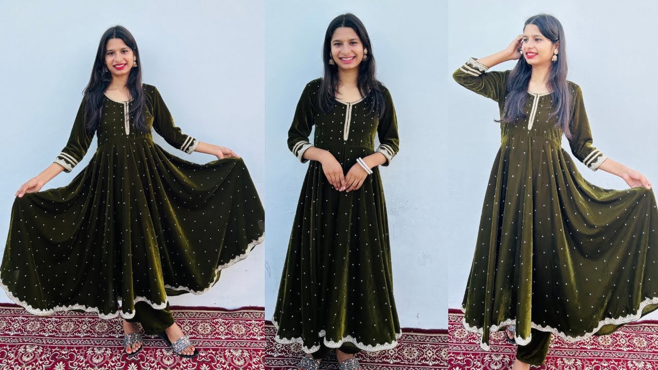 Long frock cutting & stitching ||👻😍 Anarkali frock cutting & stitching ...