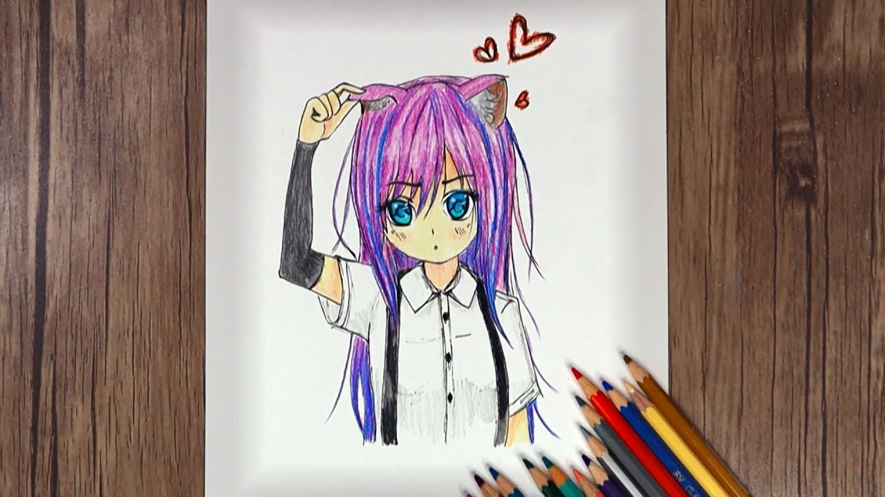How To Draw Anime Girl Colored