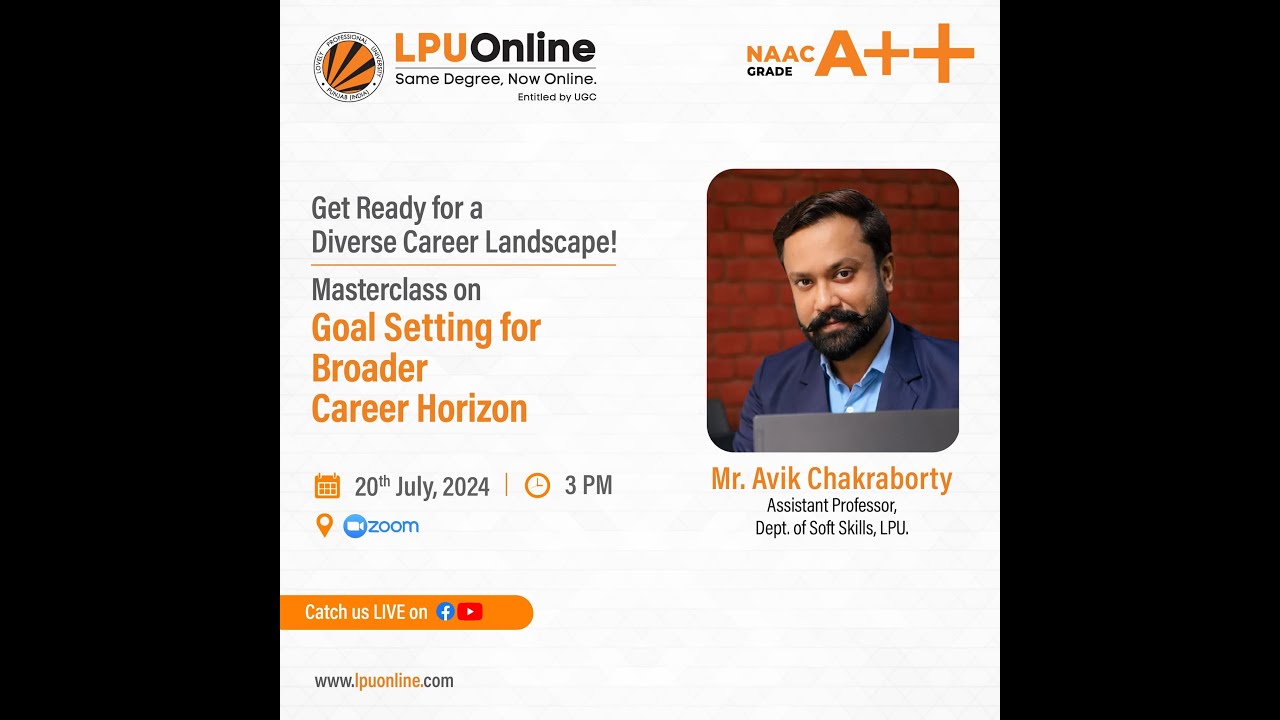 Master Class on Goal Setting for Broader Career Horizon by Mr. Avik Chakraborty - YouTube