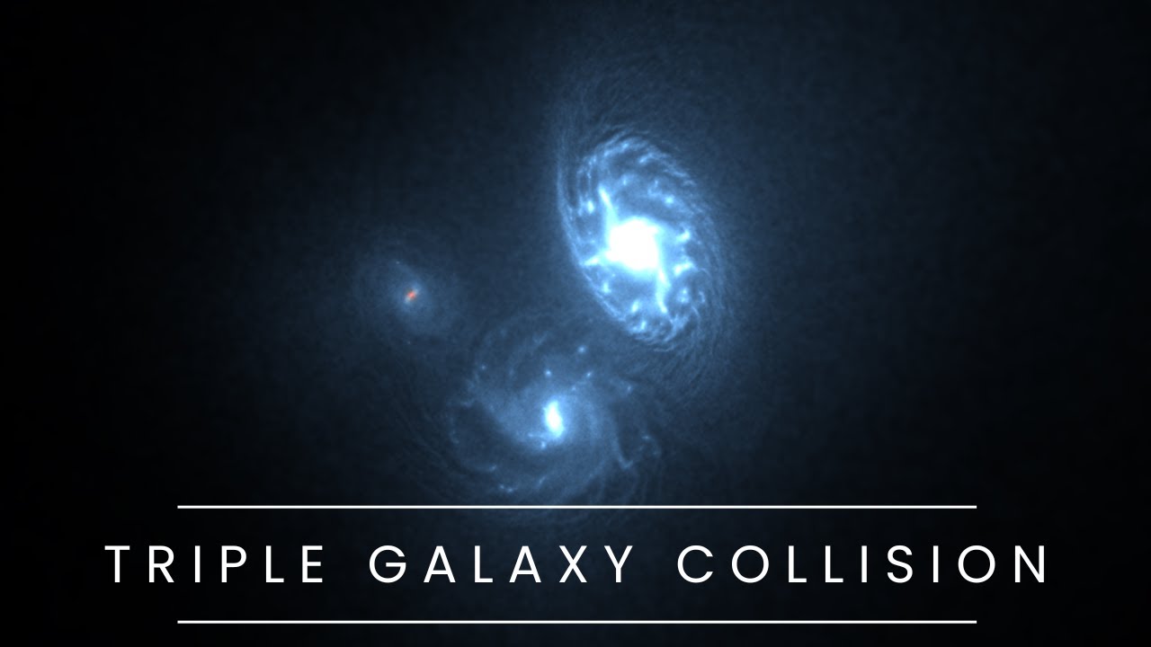 [4K] Triple Galaxy Collision | 10 MILLION PARTICLES - YouTube