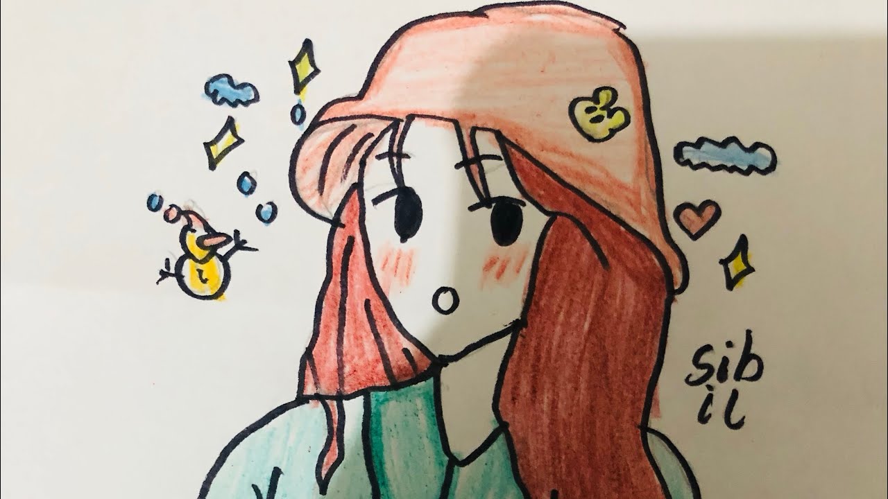 Cute girl sibil drawing easy and step by step by || Fatima Queen - YouTube