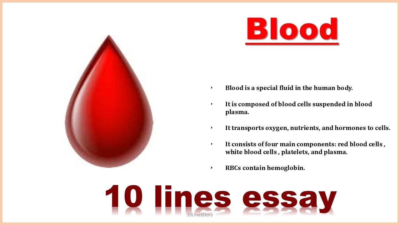 Blood || 10 lines essay || 10 lines on Blood - YouTube