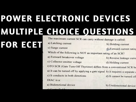 || Power Electronic Devices Multiple Choice Questions for ECET in ...