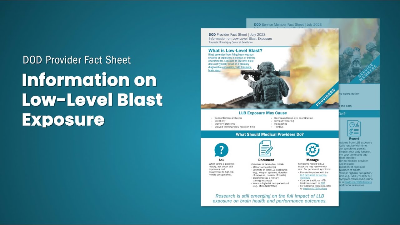 TBI and Low-Level Blast Exposure: What Medical Providers Need to Know ...