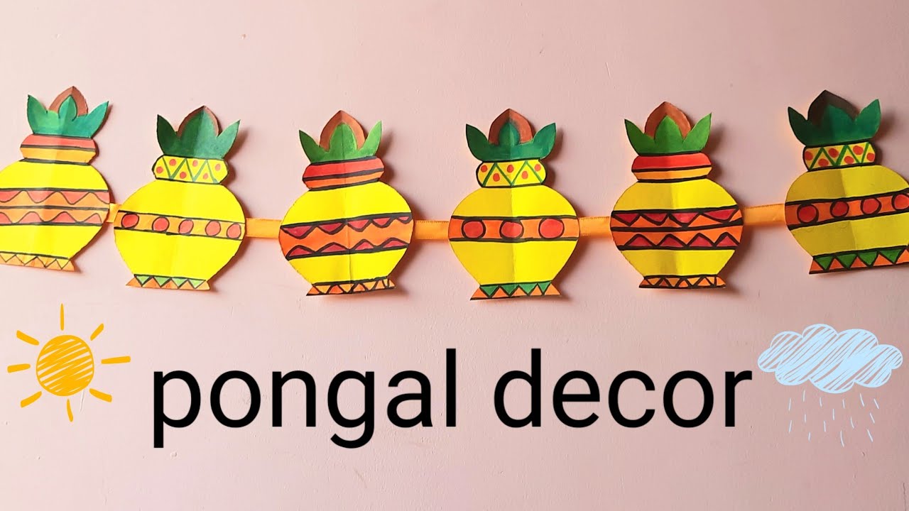 pongal decor ideas | thoranam ideas | paper crafts | DIY decor ideas ...