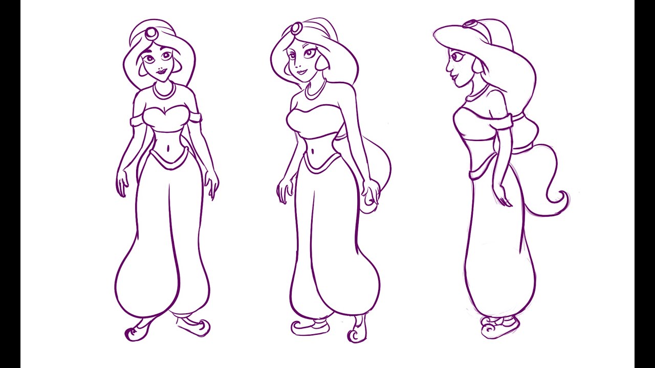 Jasmine disney Character Turnaround - YouTube
