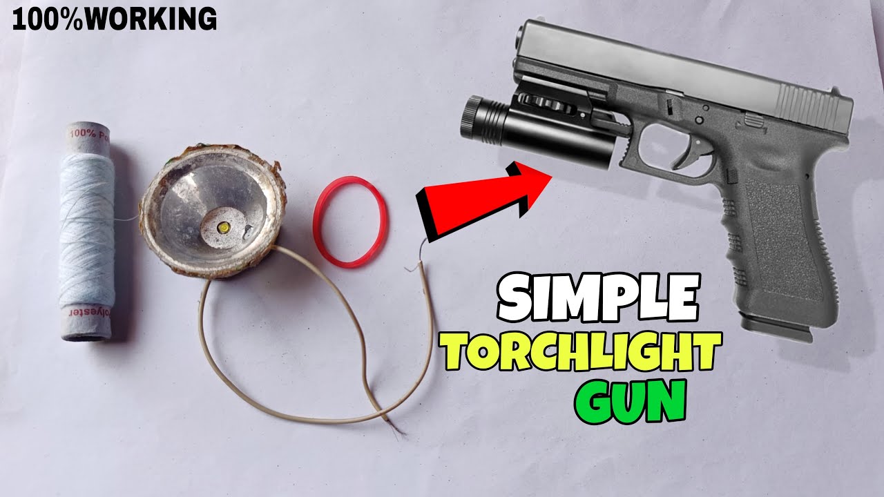 How To Make Rubber Band torchlight gun Gun 🔫With Cardboard || Simple ...