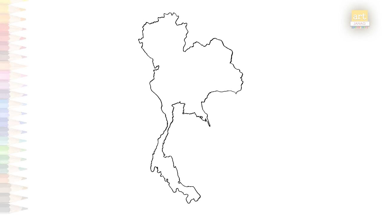 Map of Thailand drawing easy | Map drawing tutorial | How to draw ...