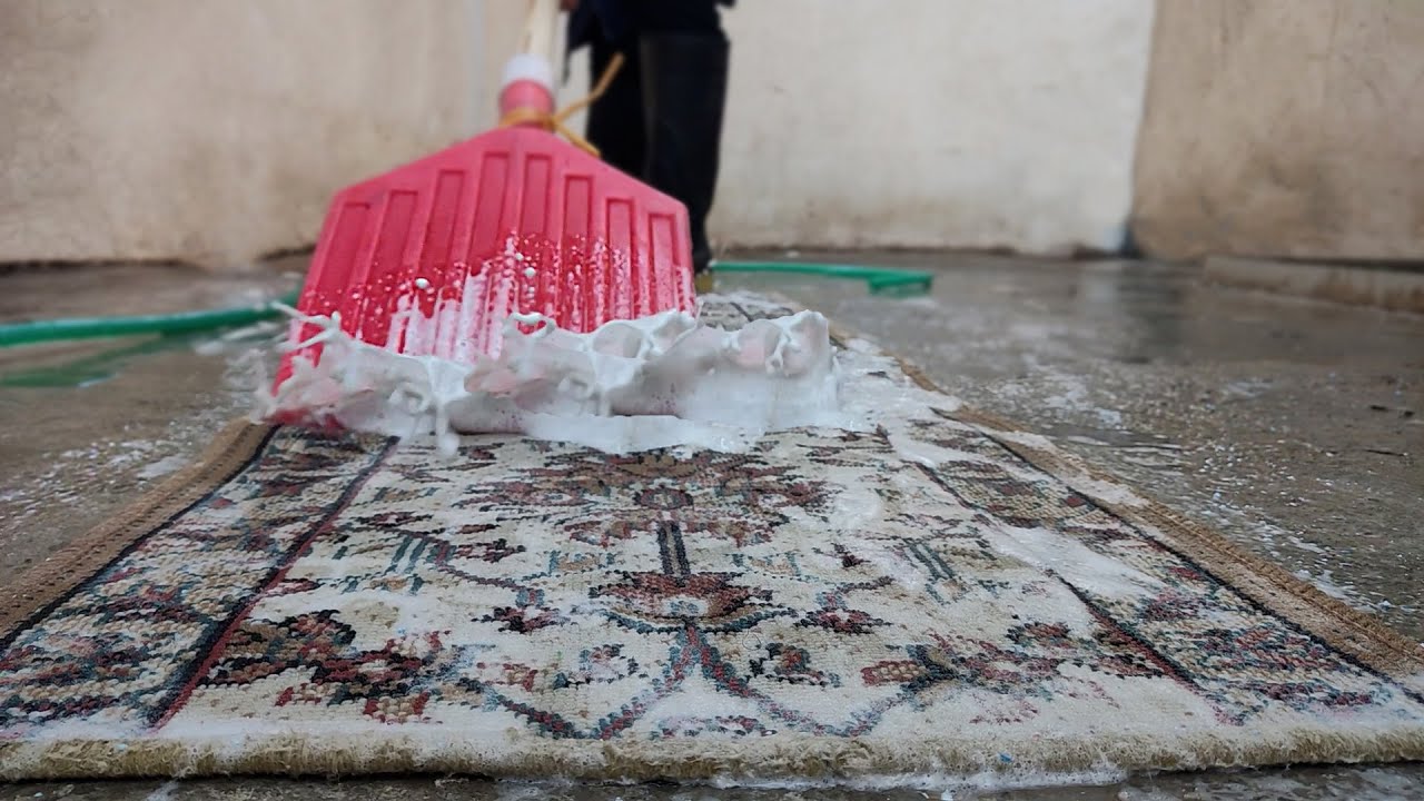 smazing cleaning an old persian carpet ! - satisfying RUG cleaning at ...