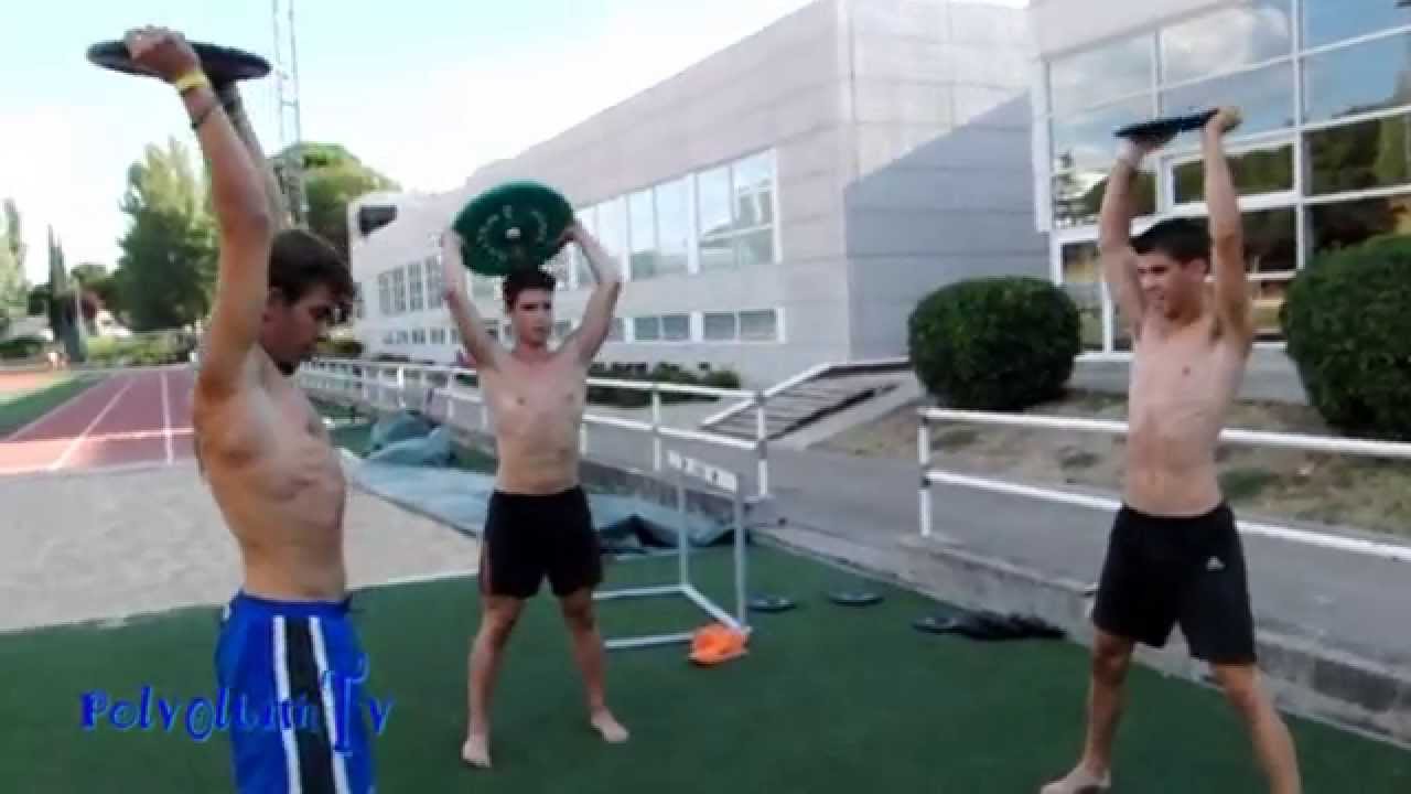 Triceps Extension brazos hacia arriba disco pesas - YouTube