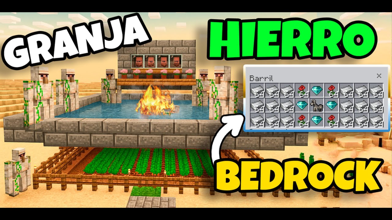 MINECRAFT BEDROCK ⚒️ 1.21.82 💰 La GRANJA de HIERRO Mas Fácil💥 - YouTube