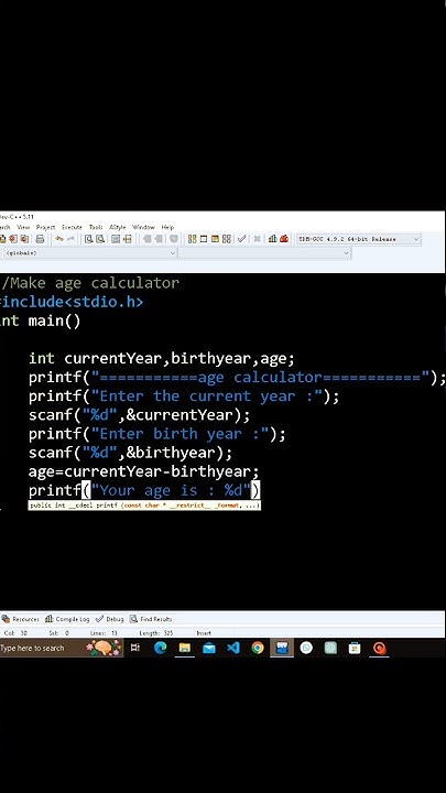 Age Calculator In C Programing Language Convert Days Into Years C