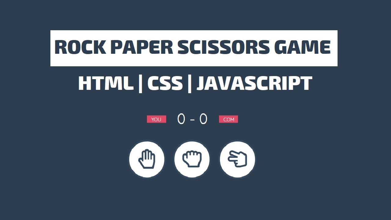 Rock Paper Scissors Game Using Html And Css And Javascript Youtube