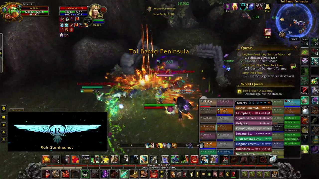 Ruin Gaming Vs Warsong Battalion and Horde Empire Tol Barad - YouTube