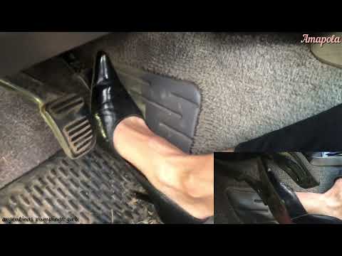 67) Amapola pedal pumping hard revving torture stilettos and barefeet