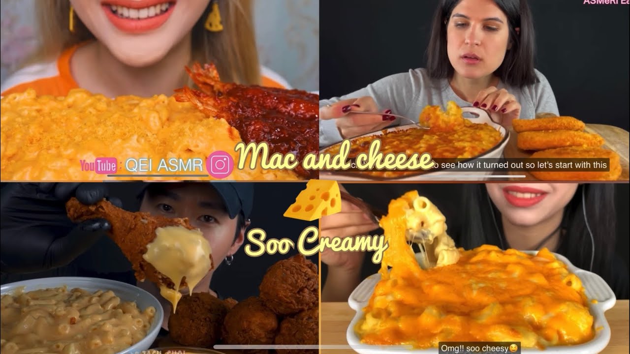 Kompilasi mukbang/asmr Mac and cheese || lelehan kejunya bikin ngiler🤤 ...