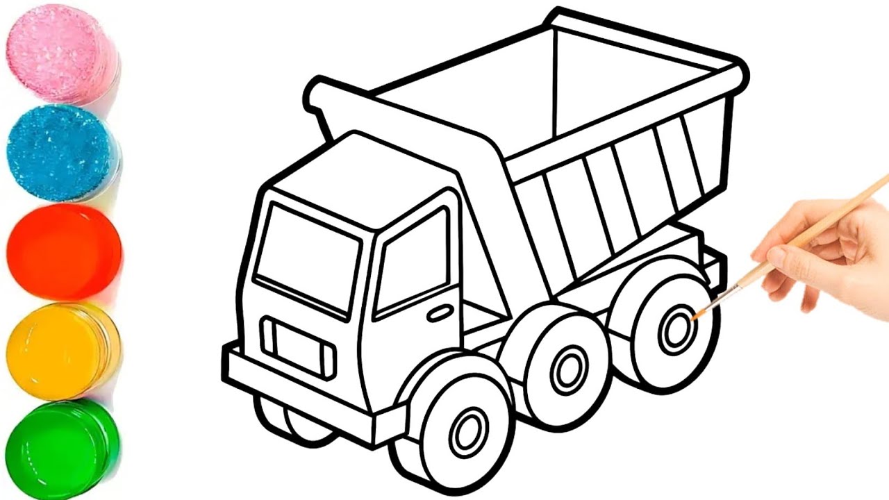 How To Draw a cute 3D Dumper Truck 🚛Drawing, Painting & Coloring For ...