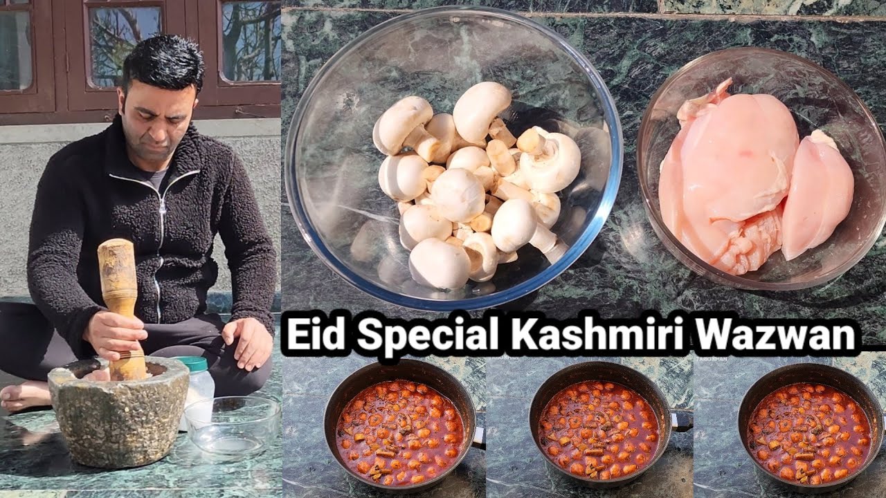 Kashmiri Wazwan Dish Rista & Mushroom | Eid Special Chicken Rista - YouTube
