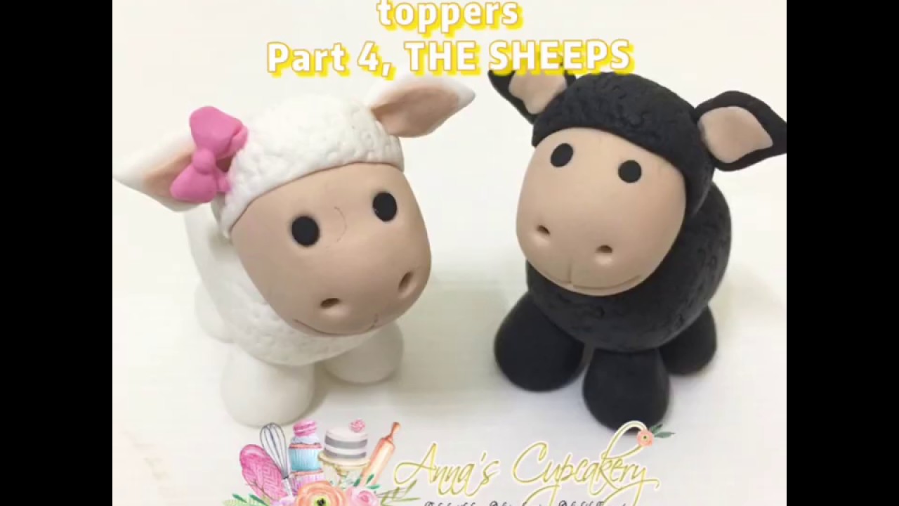 How to make SHEEPS fondant cake topper - YouTube